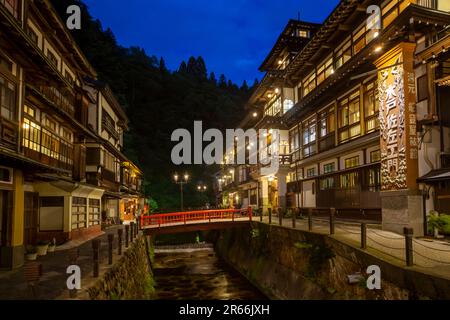 Night view of Ginzan Onsen Stock Photo - Alamy