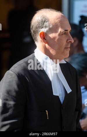 Andrew Green KC at the High Court today during the third day of trial ...