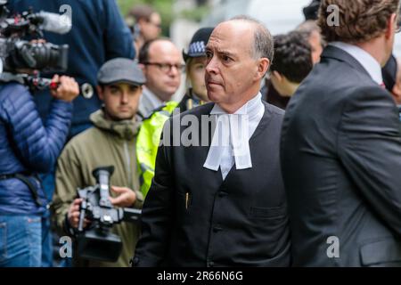 Andrew Green KC at the High Court today during the third day of trial ...