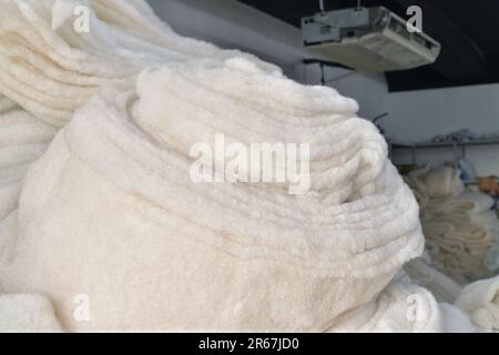Sintepon - heat-insulating material used in tailoring, roll Stock Photo ...