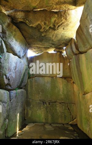 Inside the stone chamber of Ishibutai Kofun Tumulus Stock Photo - Alamy