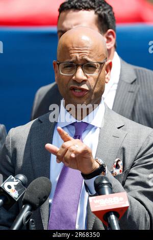 Andrew M. Stroth of Action Injury Law Group speaks during a news ...
