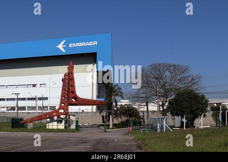 Embraer factory view against blue sky Stock Photo - Alamy