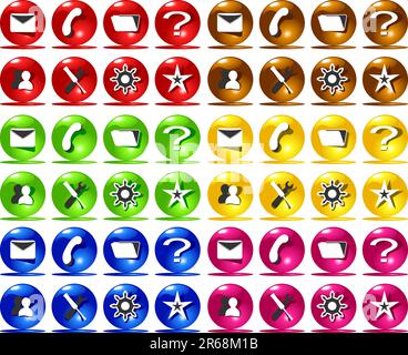 Colorful basic web icons Stock Vector Image & Art - Alamy