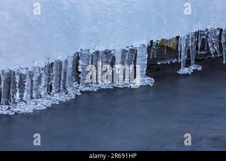 Ice Pillars in Yugawa Valley Stock Photo - Alamy