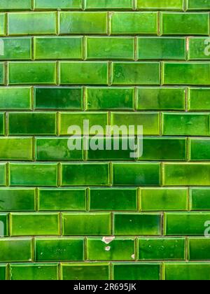 Green rectangular ceramic tiles wall Stock Photo - Alamy