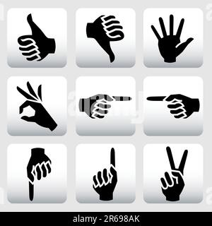 Human Figure Waving Hand Silhouette Icon. Stick Figure with Greeting ...