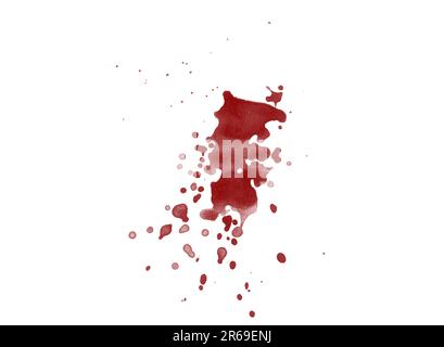 Digitally rendered blood splatter stain isolated on white background ...