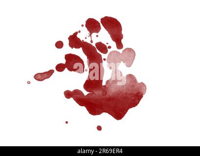 Digitally rendered blood splatter stain isolated on white background ...