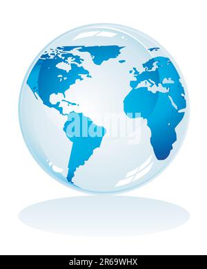 Glossy delicate blue earth icon to use like background Stock Vector ...