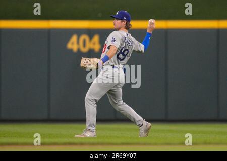 Los Angeles Dodgers' Jonny DeLuca sits in the dugout during in the ...