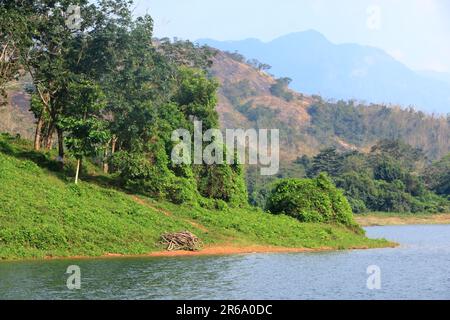 the lake in front of the at peruvannamuzhi (peruvannamoozhi) dam ...
