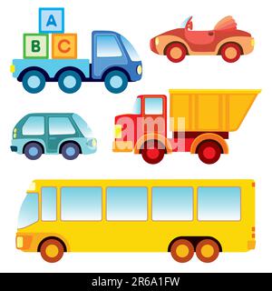 Set of various funny toy cars - vector illustration Stock Vector Image ...