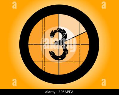 Old Fashioned Film Countdown at Number 3 Stock Vector Image & Art - Alamy