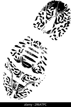 Human footprint. Impression left by a foot on the ground or a surface ...