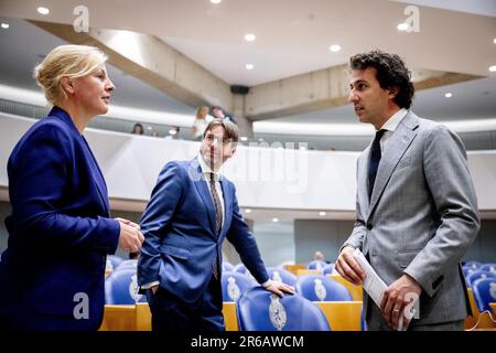 DEN HAAG, NETHERLANDS - JUNE 4: Jesse Klaver (GroenLinks PvdA), Frans ...
