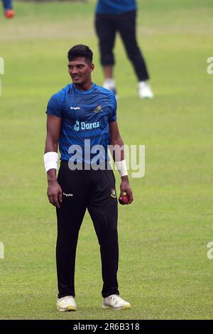 Uncapped fast bowler Mohammad Musfik Hasan attends practice session at ...