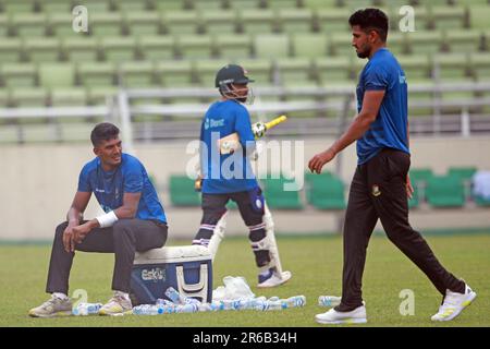 Uncapped fast bowler Mohammad Musfik Hasan attends practice session at ...