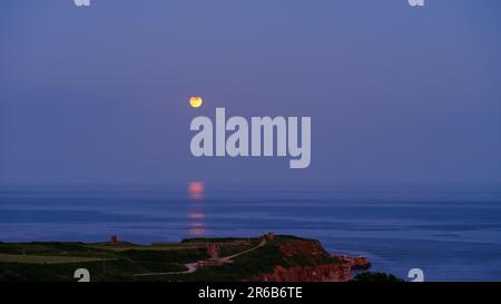 MOON RISE OVER DEVON CLIFFS Stock Photo - Alamy