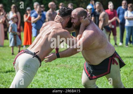Merida, Spain - June 3th, 2023: Harpastum match re-enactment, ancient ...