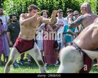 Merida, Spain - June 3th, 2023: Harpastum match re-enactment, ancient ...