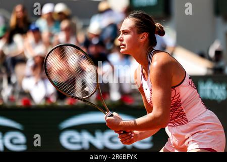 PARIS, FRANCE - JUNE 3: Aryna Sabalenka of Belarus during the French ...
