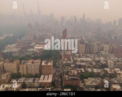 Serious air pollution over New York due to wildfires in Canada Stock ...