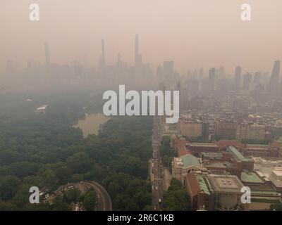 Serious air pollution over New York due to wildfires in Canada Stock ...