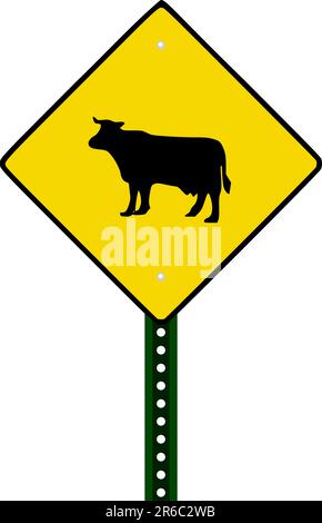 Cattle Crossing Sign Stock Vector Image & Art - Alamy