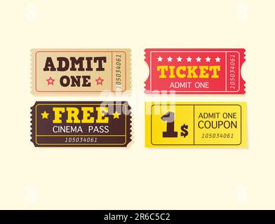 Free cinema pass vector illustration Stock Vector Image & Art - Alamy