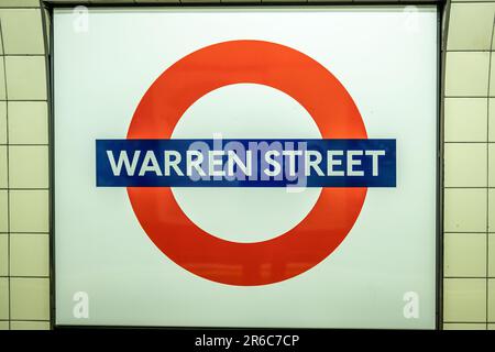 LONDON- MARCH 21, 2023: Warren Street Underground Station, a Northern ...