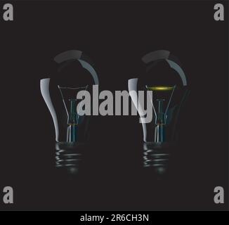 Idea and no idea concept. Light bulb vector icon. Bright idea symbol ...