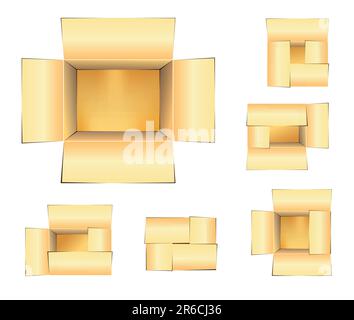 3D Open and Closed Shipping Boxes Set Stock Vector Image & Art - Alamy