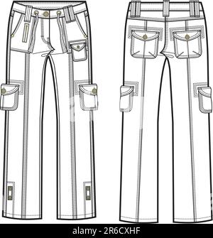 denim pants for women color icon vector illustration Stock Vector Image ...