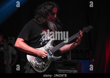 Trey Spruance (guitar) performing live with Mr. Bungle Stock Photo - Alamy