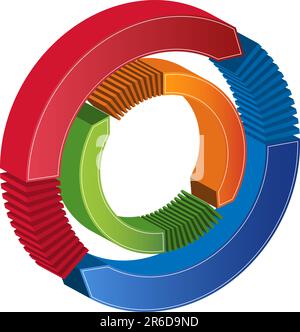 3D process circle diagram with rotating arrows Stock Vector Image & Art ...