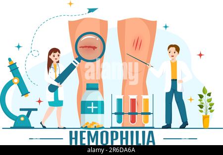 Hemophilia Vector Illustration with Doctor Examining Injured Knee or ...