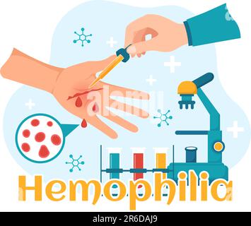 Hemophilia Vector Illustration with Doctor Examining Injured Knee or Joint and Blood Disorders ...