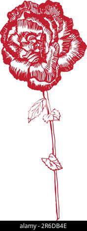 Red rose line art design illustration Stock Vector Image & Art - Alamy