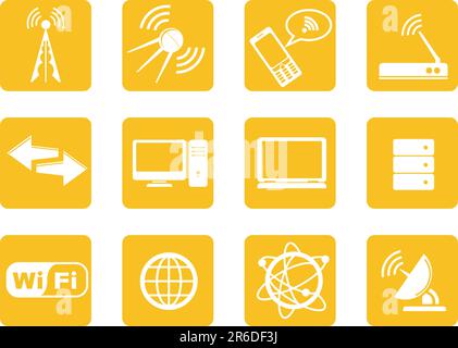 Wireless Technology icons - twelve computer icons Stock Vector Image ...