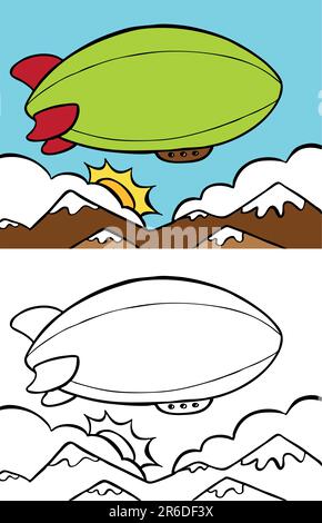 Cartoon image of a blimp flying overhead Stock Vector Image & Art - Alamy