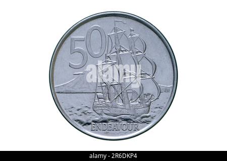 New Zealand coin: HMS Endeavour, the ship on which Captain Cook reached ...