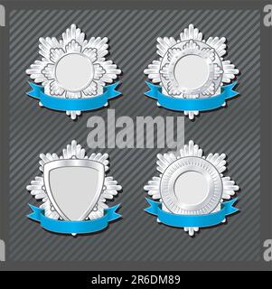 Silver Emblems and Insignia blank templates Stock Vector Image & Art ...