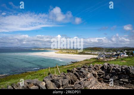 Narin Strand seen from the viewpoint in Portnoo, County Donegal ...