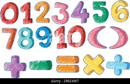 Cartoon numbers theme image 1 - eps10 vector illustration Stock Vector ...