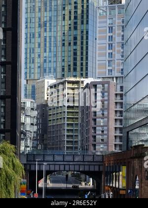 Manchester skyline and view from Victoria Street towards Embankment and ...