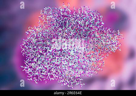 Anthrax oedema factor. Molecular model of oedema factor (EF) from the ...