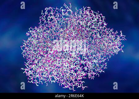 Anthrax oedema factor. Molecular model of oedema factor (EF) from the ...