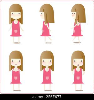 cute girl character pattern design Stock Vector Image & Art - Alamy