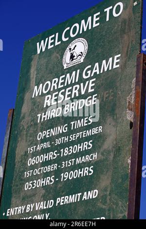 Signpost to Third Bridge at Moremi Game Reserve, Botswana, signpost to ...